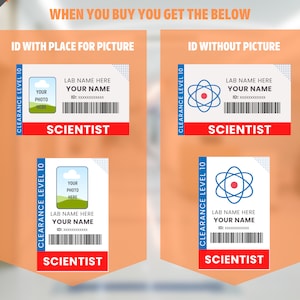 Personalised Scientist ID Badge, Pretend Play Editable Science Party ID ...