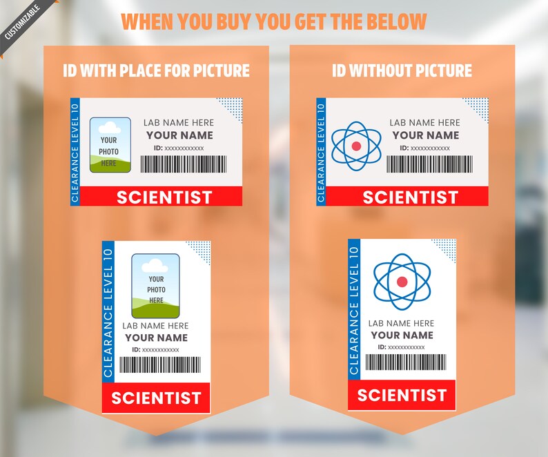 Personalised Scientist ID Badge Pretend Play Editable Science - Etsy