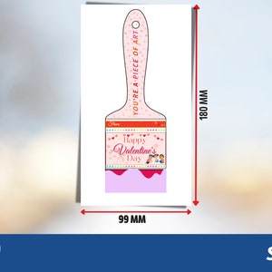 Cute Valentine's Day Paintbrush Cards Valentine for Little Artists ...