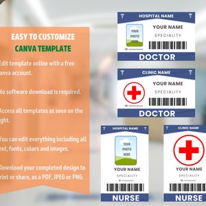 Doctor Nurse ID Badge, Editable Hospital Staff ID, Pretend Play ...