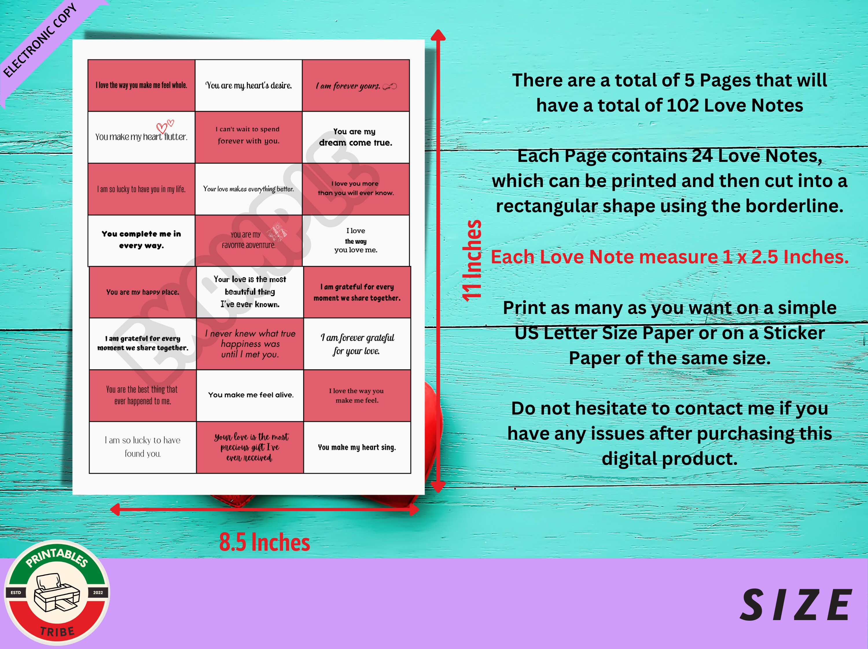 Romantic Love Notes Printable Mini Cards for Husband and Boyfriend ...