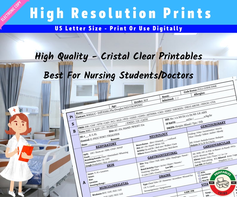 Nurse Report Sheet Printable ICU, Labor, Delivery Nurse Report Sheet ...