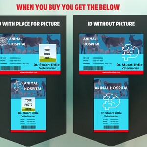 Veterinary Doctor ID Badge | Animal Hospital Name Tag | Halloween ...