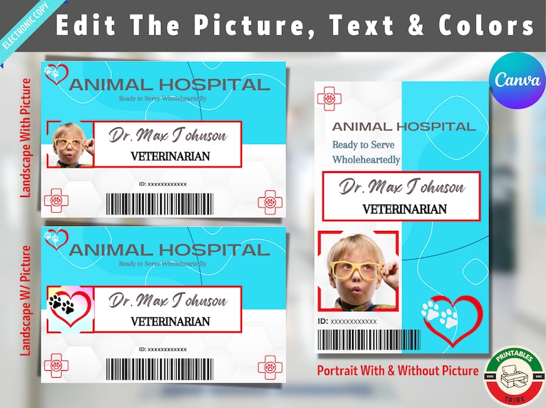 Veterinarian ID Badge | Animal Hospital Name Tag | Halloween Costume ...