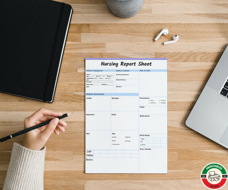 Nursing Brain Sheet Patient Reporting Handoff Report for Hospitals ...
