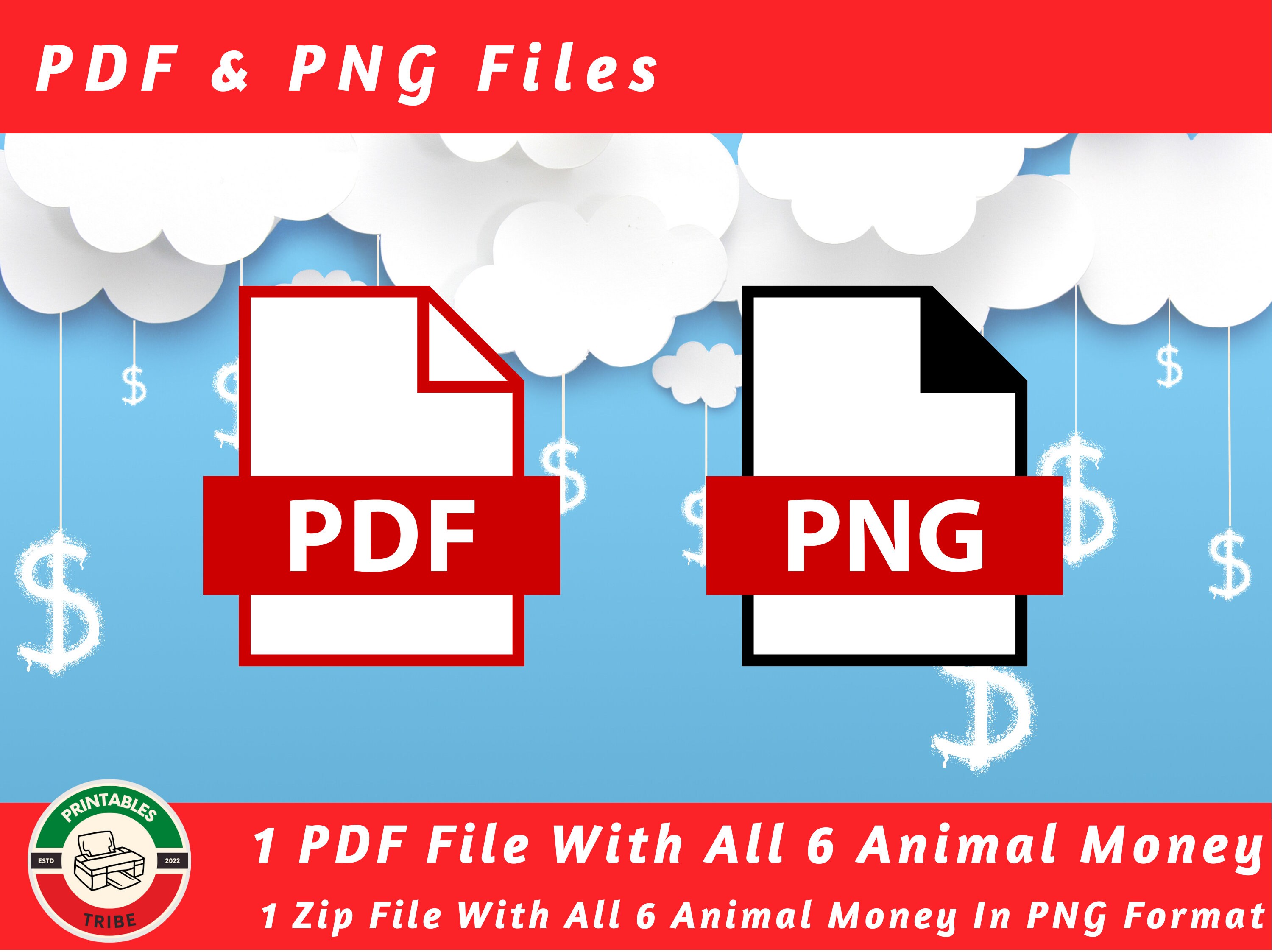 Animal Play Money | Pretend Bills for Kids (PDF/PNG) - Etsy