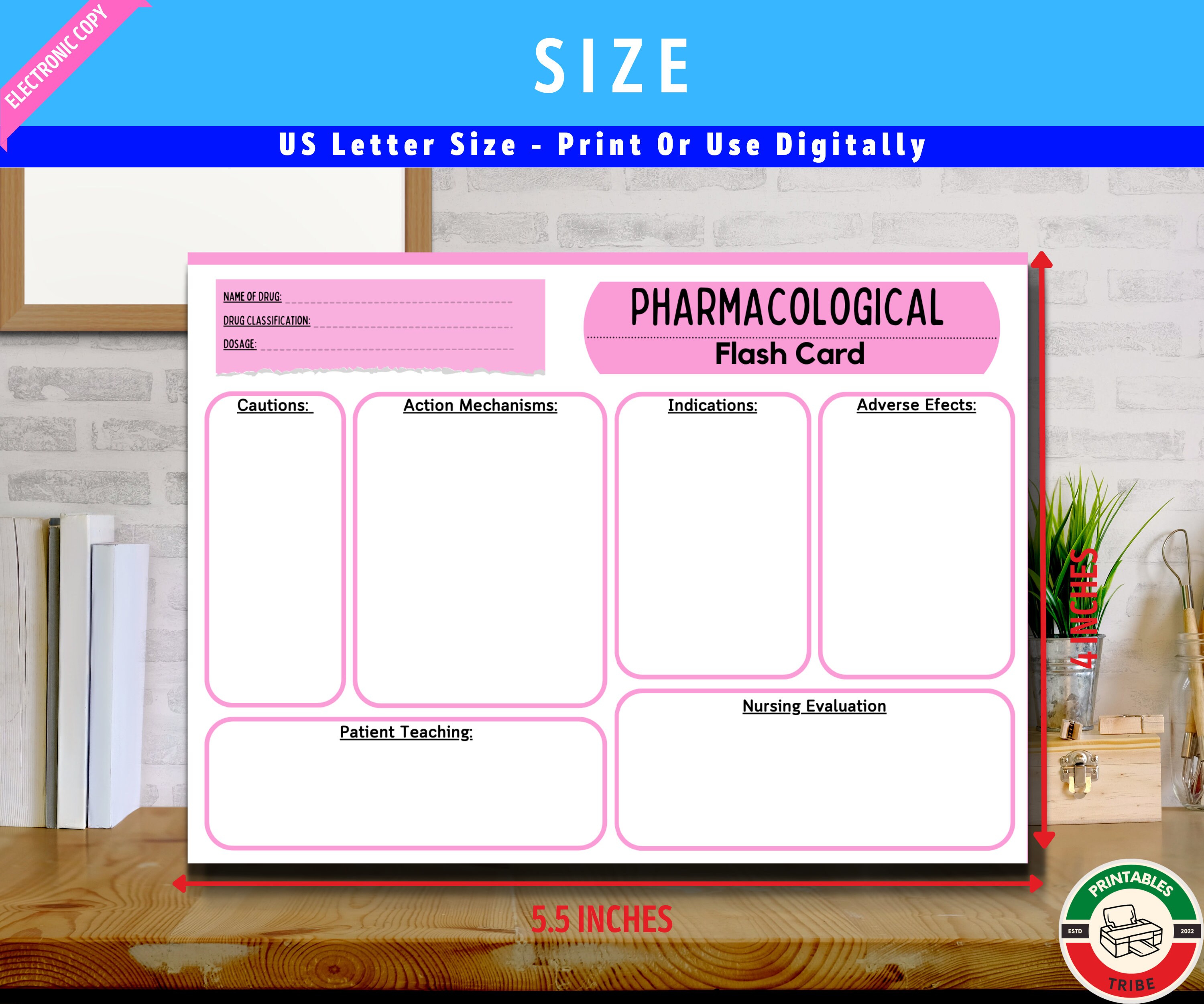 Editable Pharmacology Drug Card Template | Pharmacology Cards | Nursing ...
