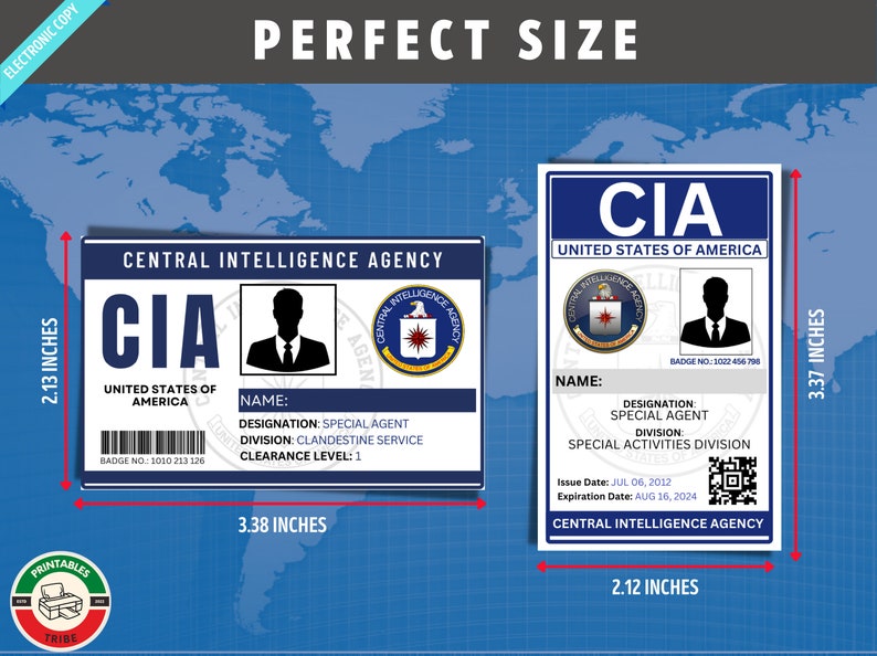 Printable Novelty CIA ID Badges | National Security Agency Cia Card ...