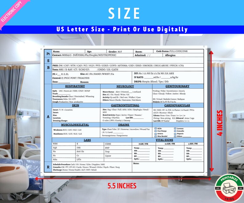 Nurse Report Sheet Printable ICU, Labor, Delivery Nurse Report Sheet ...