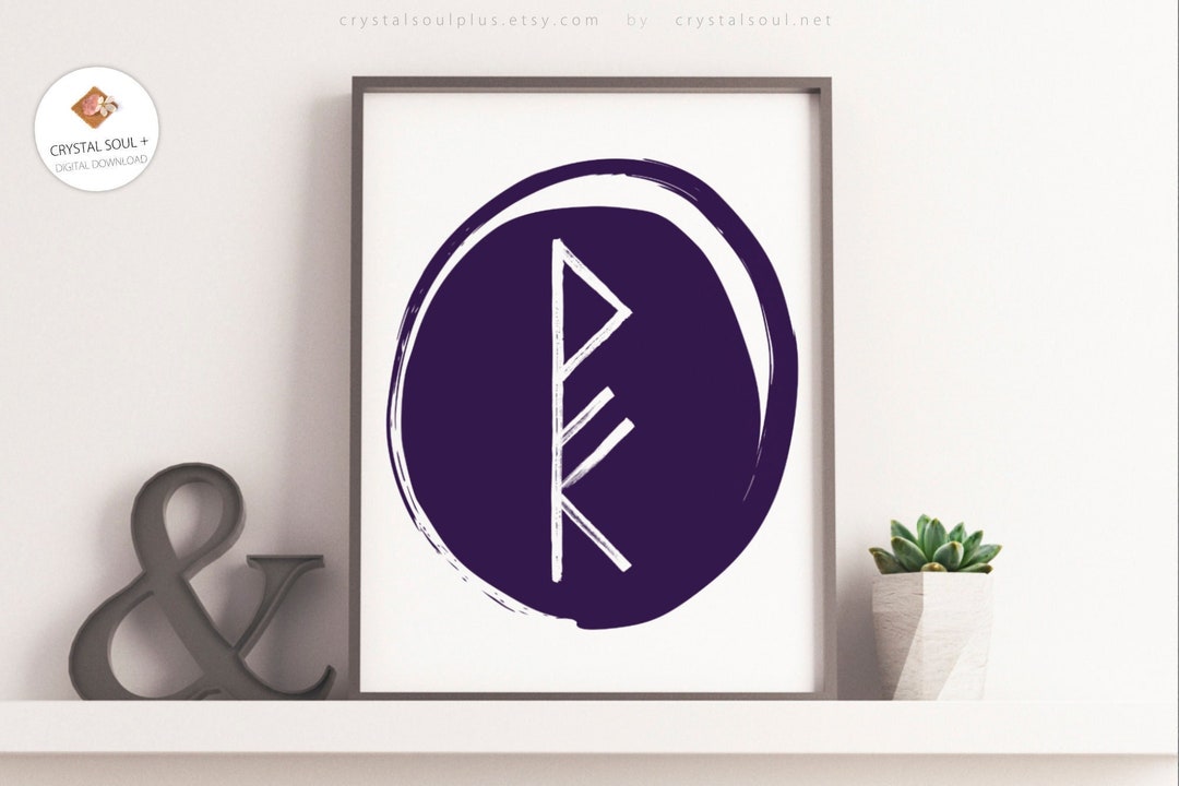 Key of Joy Rune Glyph Poster, Key of Happiness Rune Glyph Poster, Boho ...