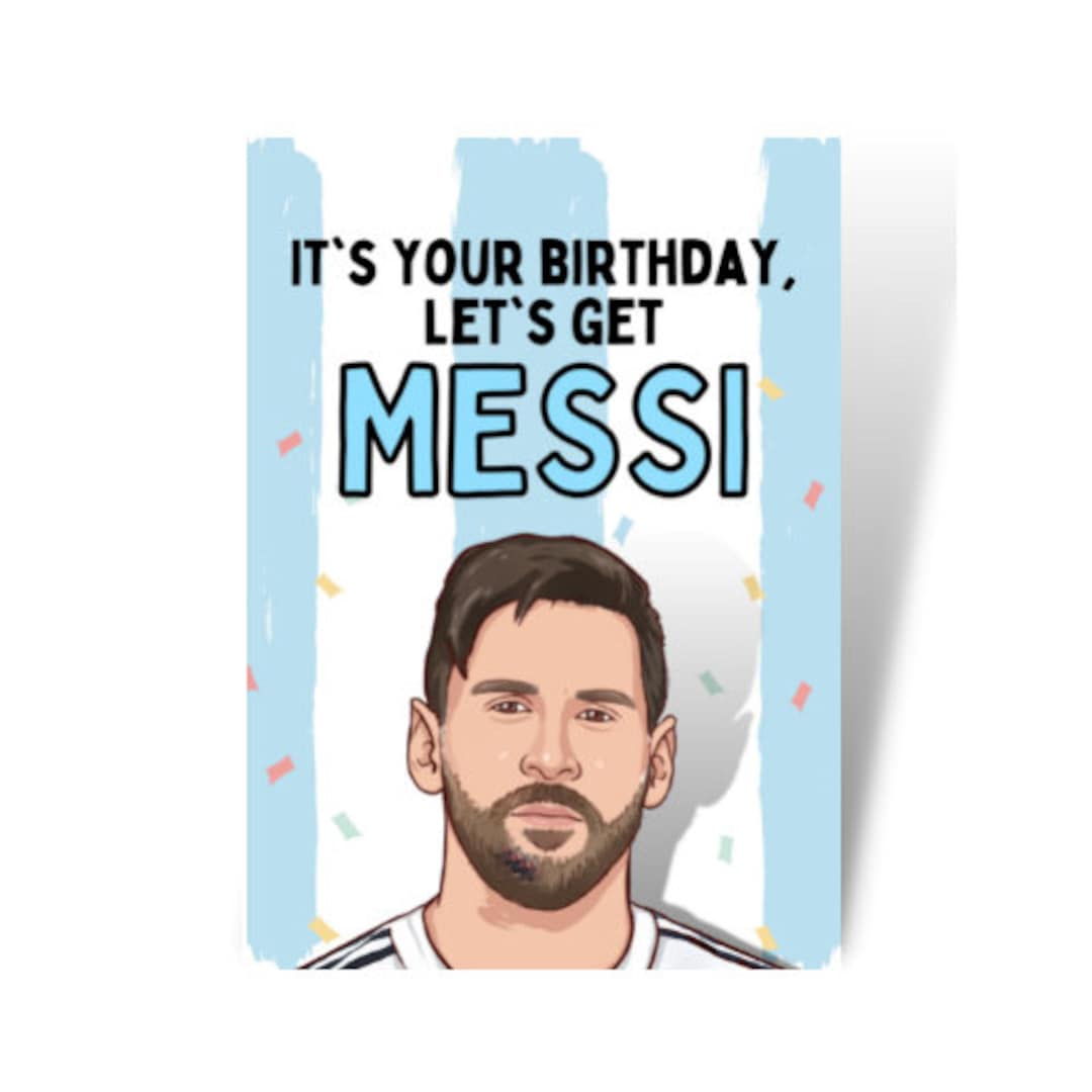 Lionel Messi Messi World Cup Football Birthday Card - Etsy