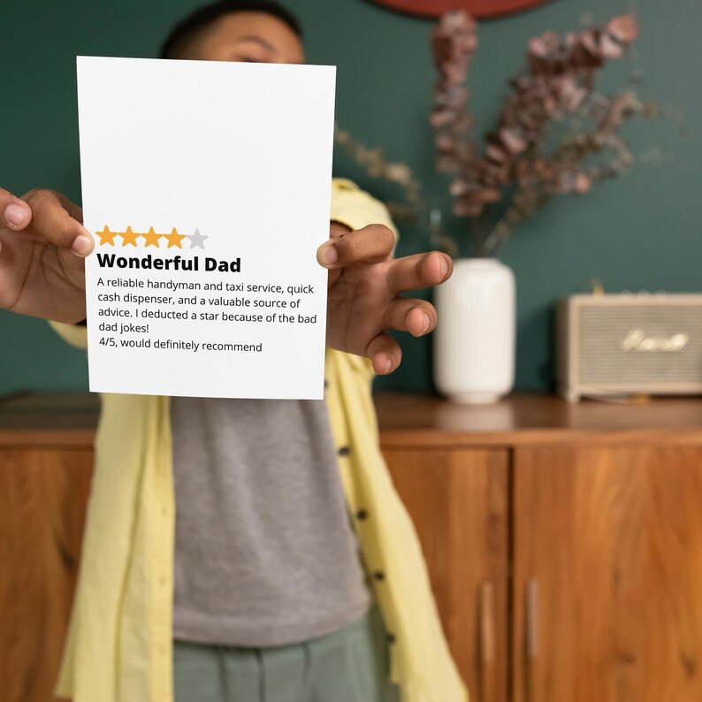 Funny Star Rating Birthday Card for Dad: Novelty Dad Jokes - Etsy Australia