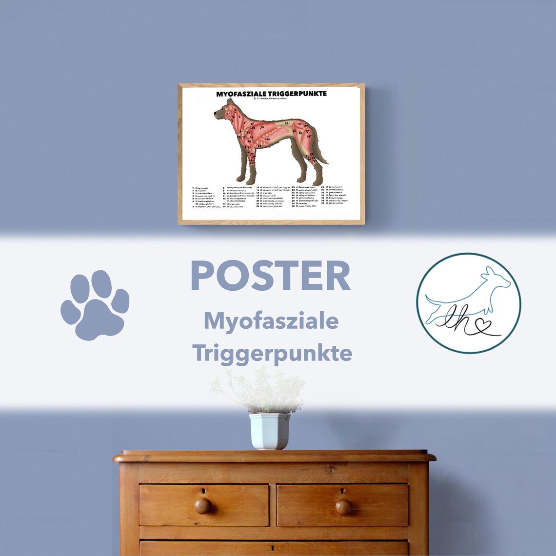 Trigger Point Poster, Anatomy Poster, Dog Poster, Myofascial Trigger ...
