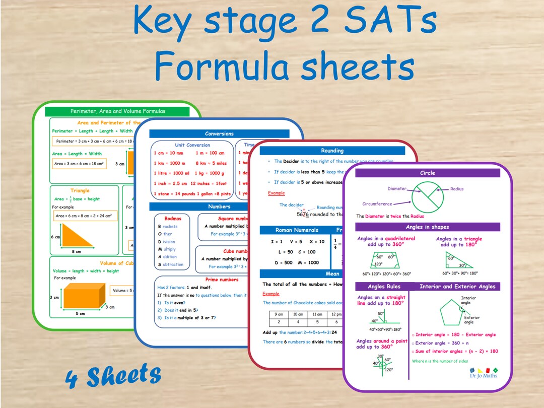 Year 6 Sats Formula Sheets - Etsy