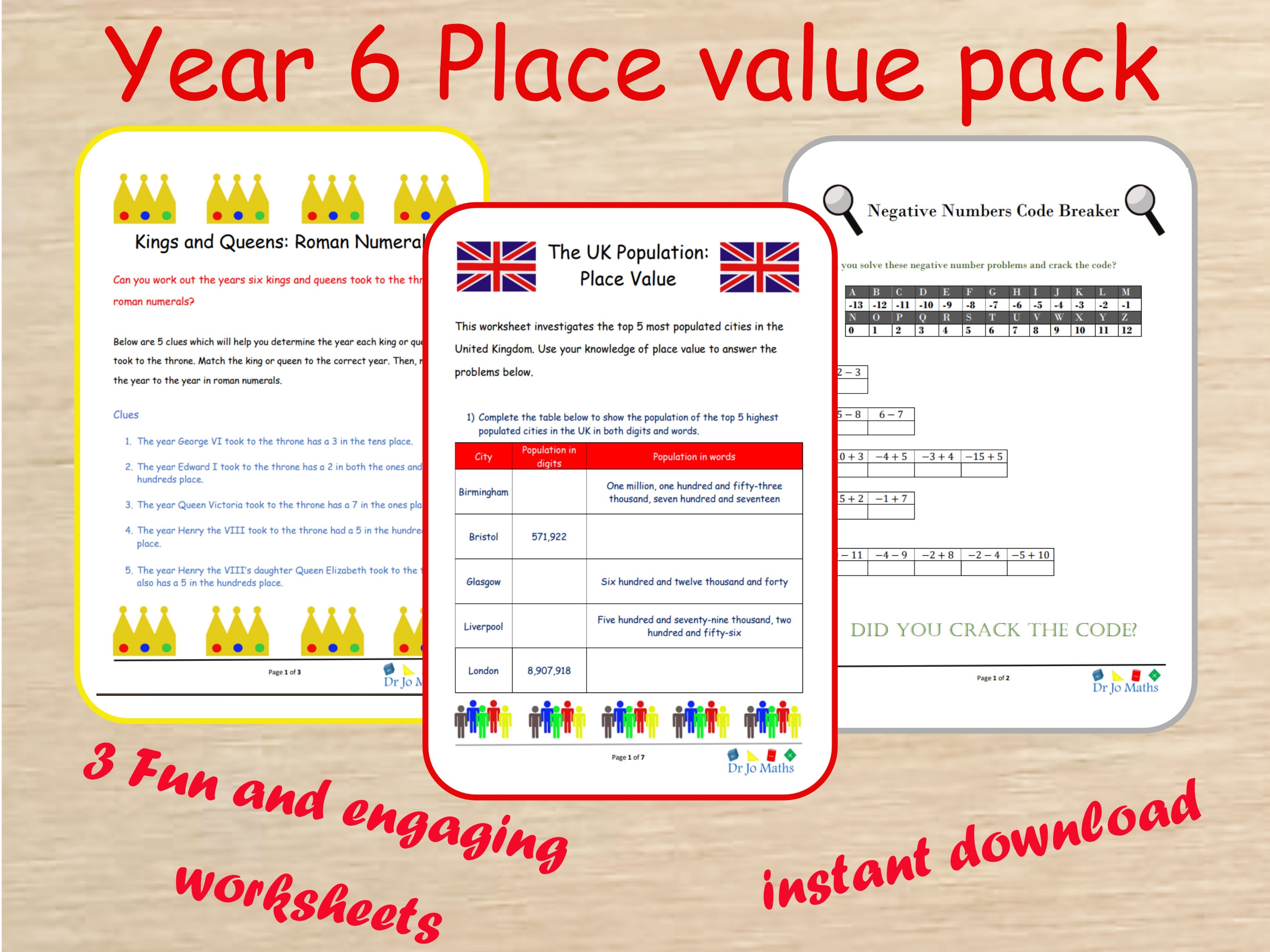 Year 6 Maths Place Value Worksheet Pack - Etsy
