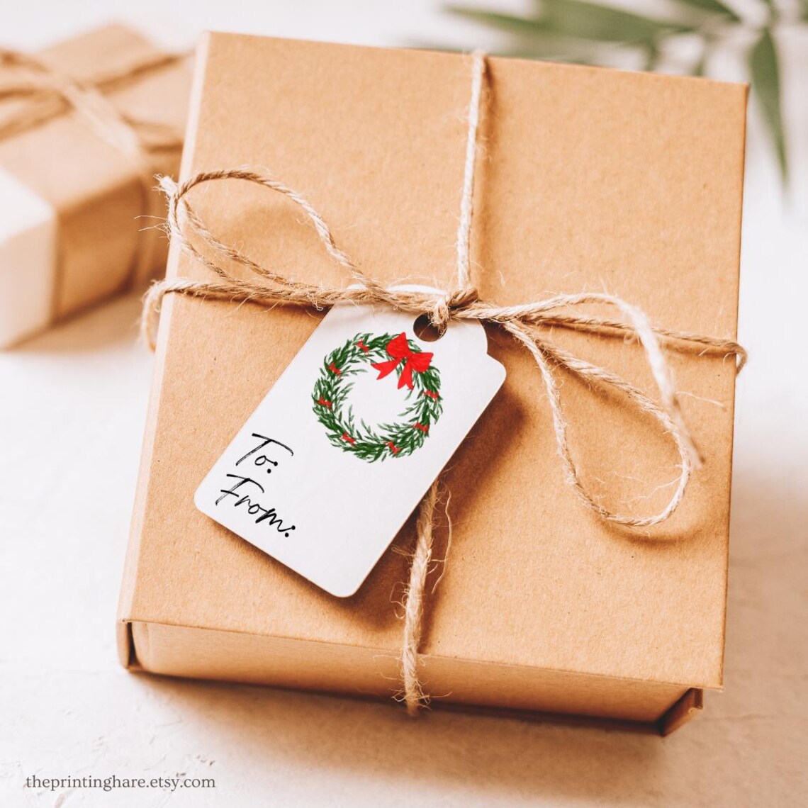 Simple Gift Tags Printable Gift Tags Festive To/from Tags Hidden Hare ...