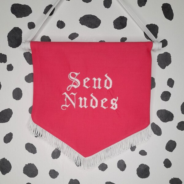 Nude Embroidered Banner - Etsy