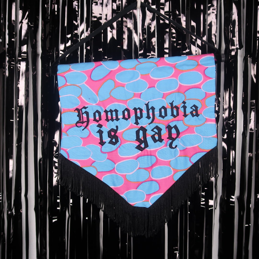 Homophobia is Gay Handmade Embroidered Banner Sign - Etsy