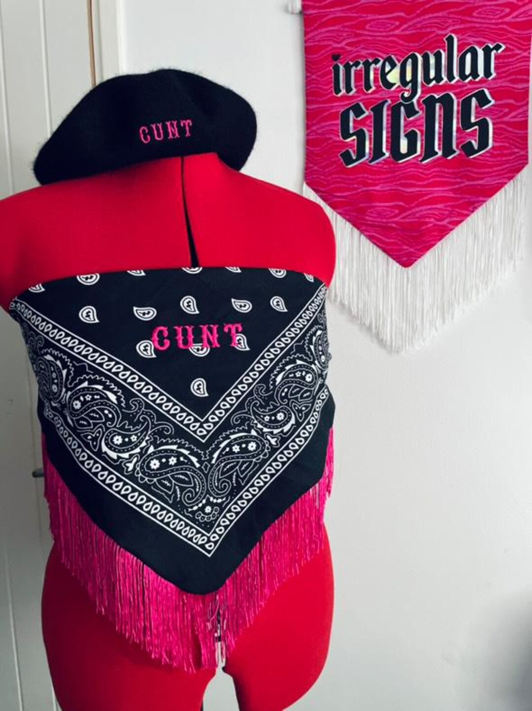 Custom Text Embroidered Paisley Bandana Adjustable Fringe Top - Etsy