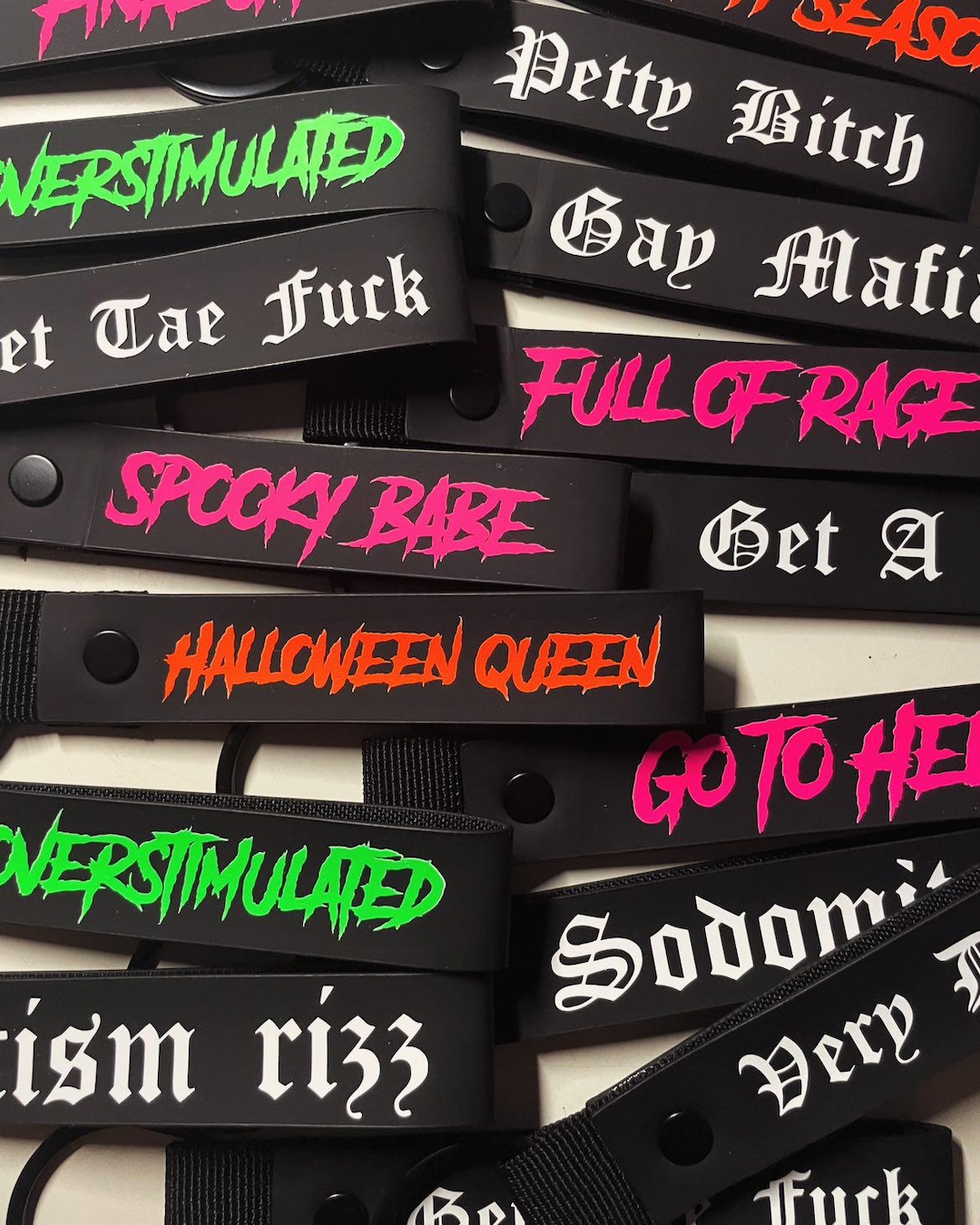 VARIOUS Black Faux Leather Vinyl Custom Goth Key Ring - Etsy