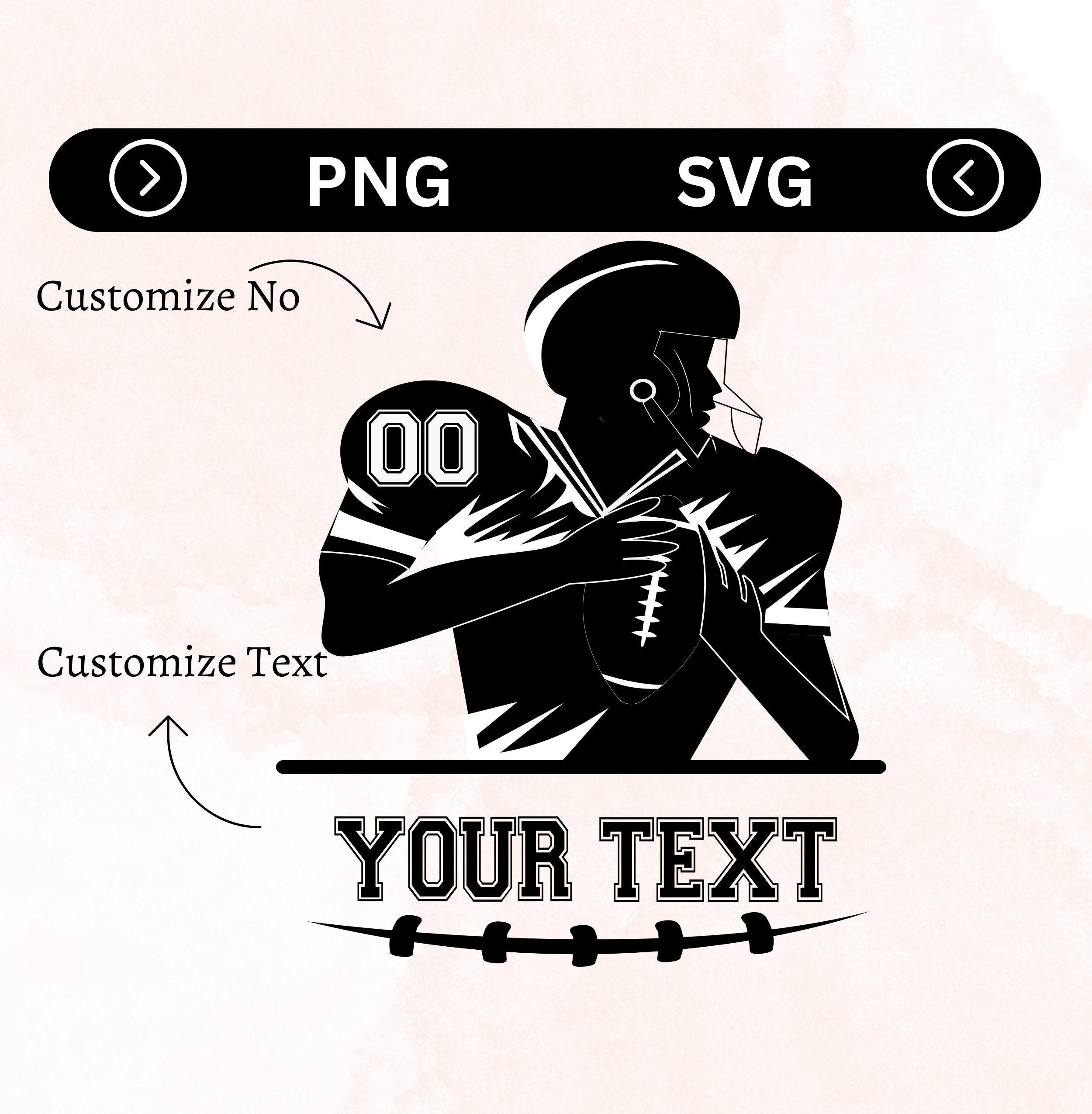 Custom Layered Football Player SVG football Season - Etsy