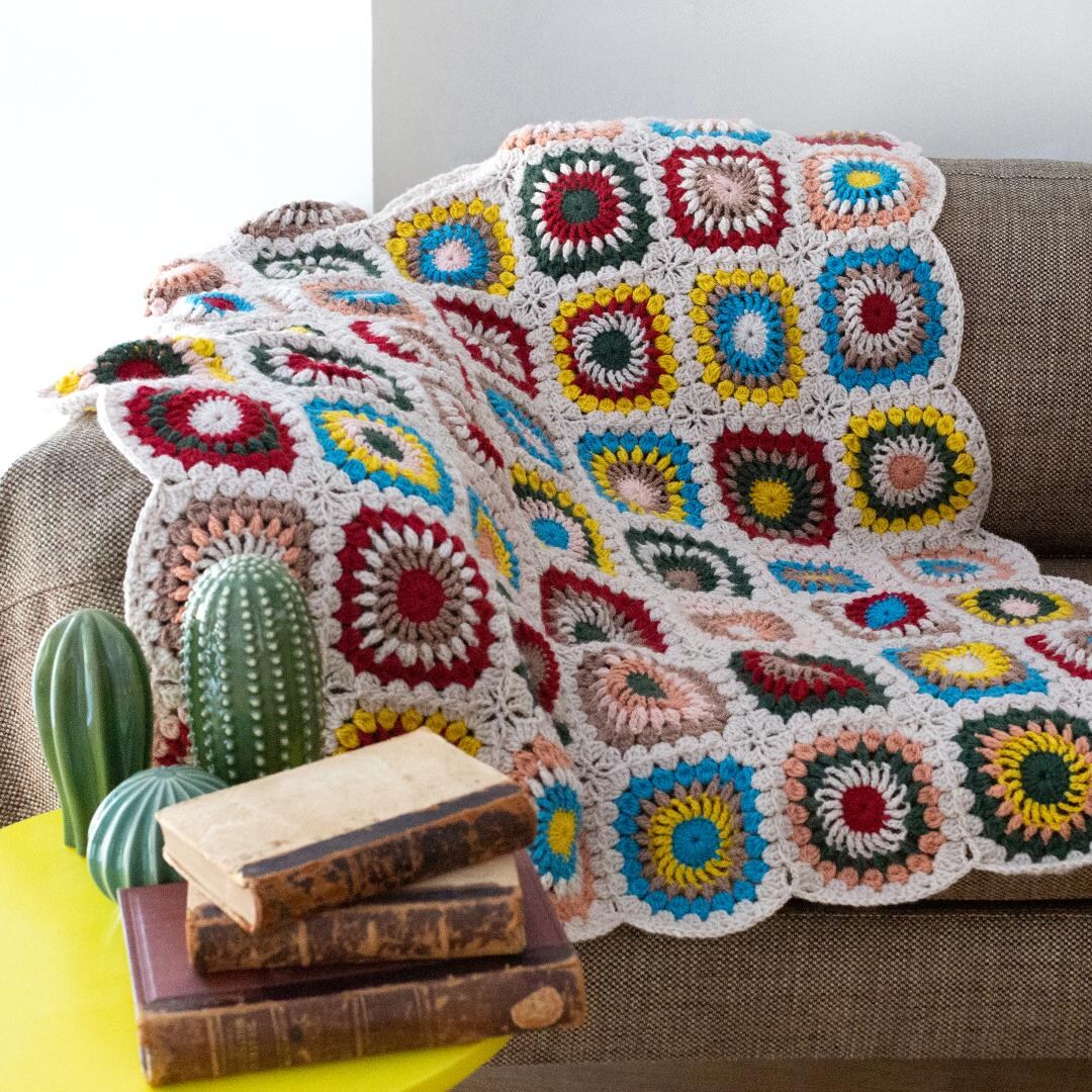 Crochet Blanket Pattern Vintage Blanket Pattern Crochet Daisy Square ...