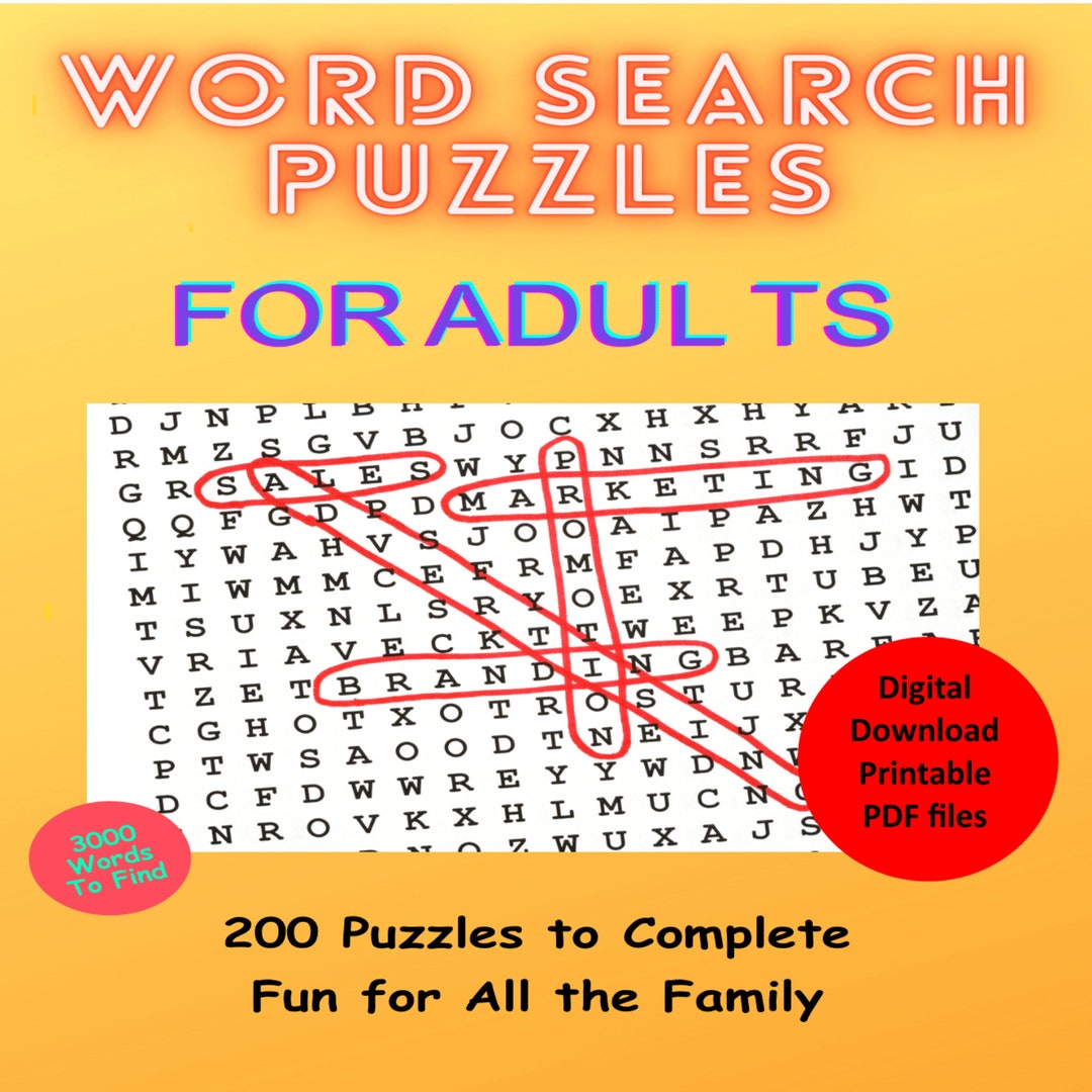 200 Word Search Puzzles Printable Digital Download With Solutions Teens ...