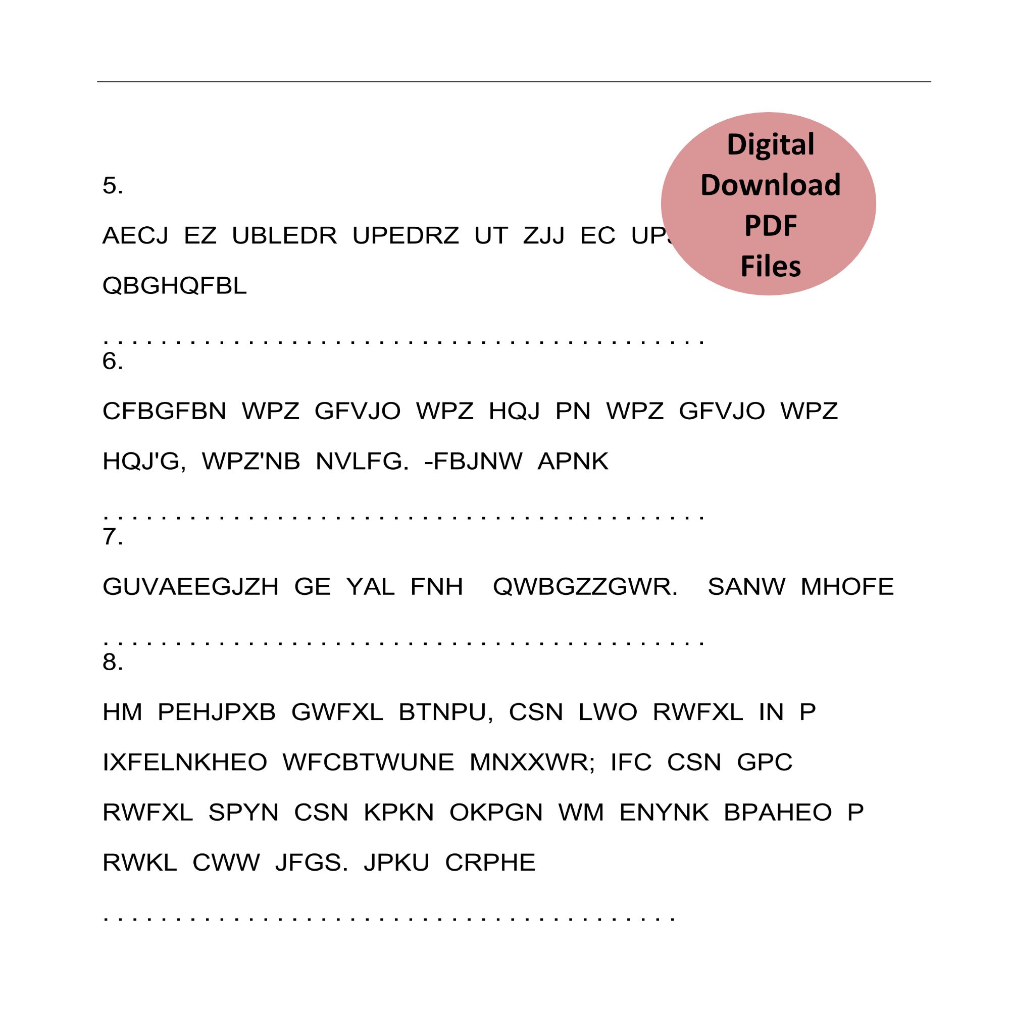 Cryptogram 200 Puzzle Book Digital Download, Downloadable Printable PDF ...