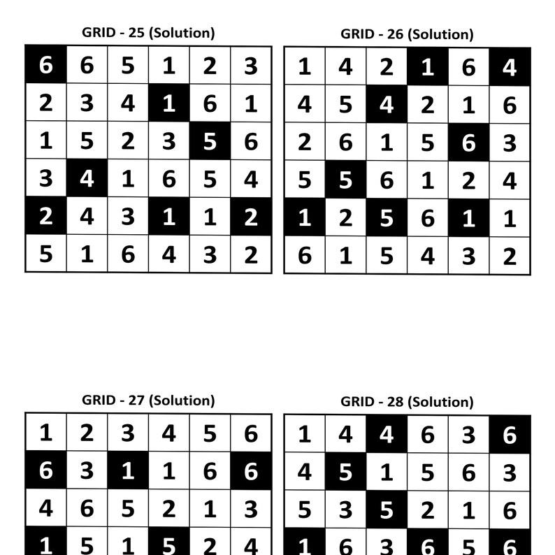 Printable Hitori Puzzle Book, Japanese Puzzles, Digital Download, 200 ...