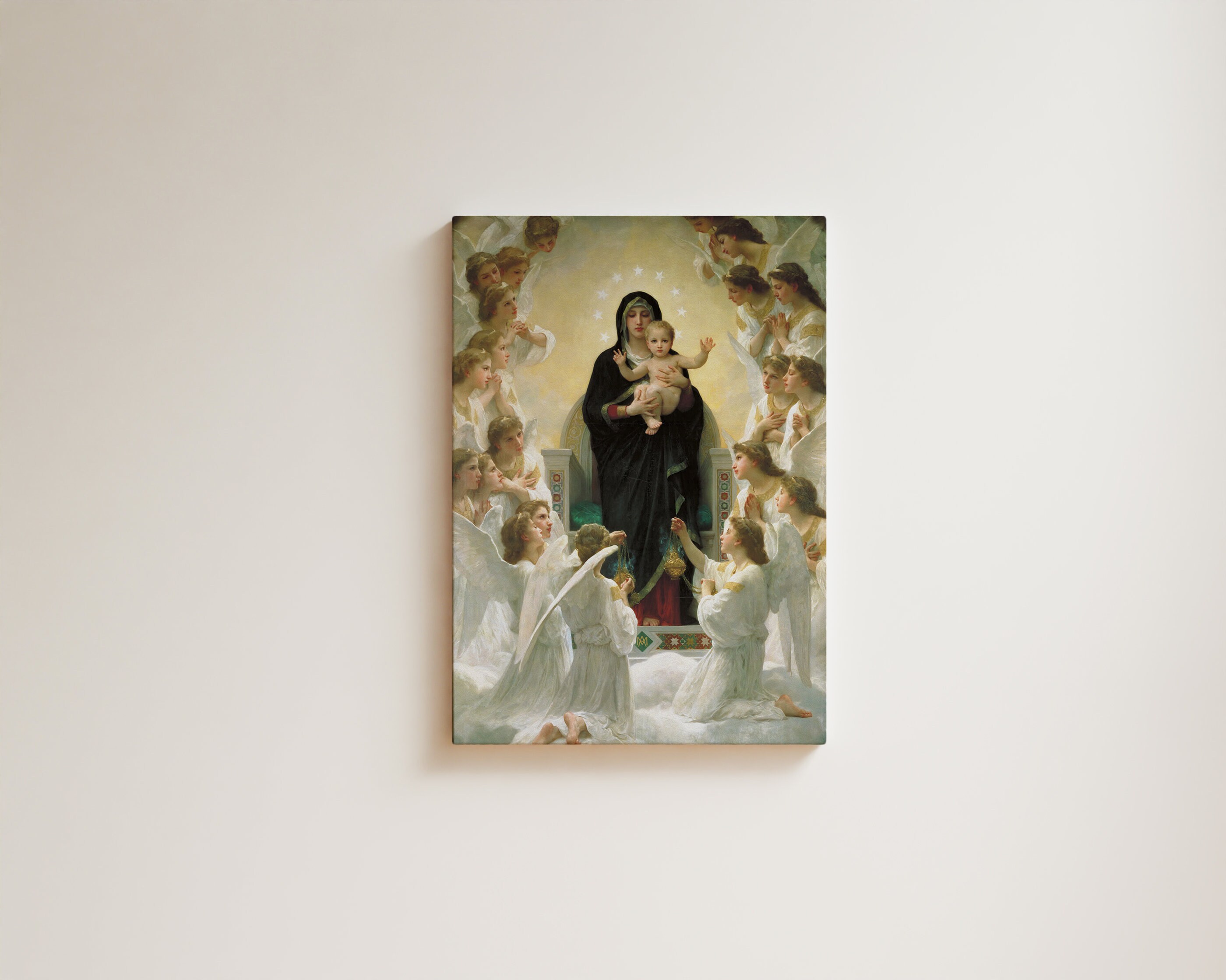 W.bouguereau Regina Angelorum Poster, Queen of the Angels Wooden Framed ...