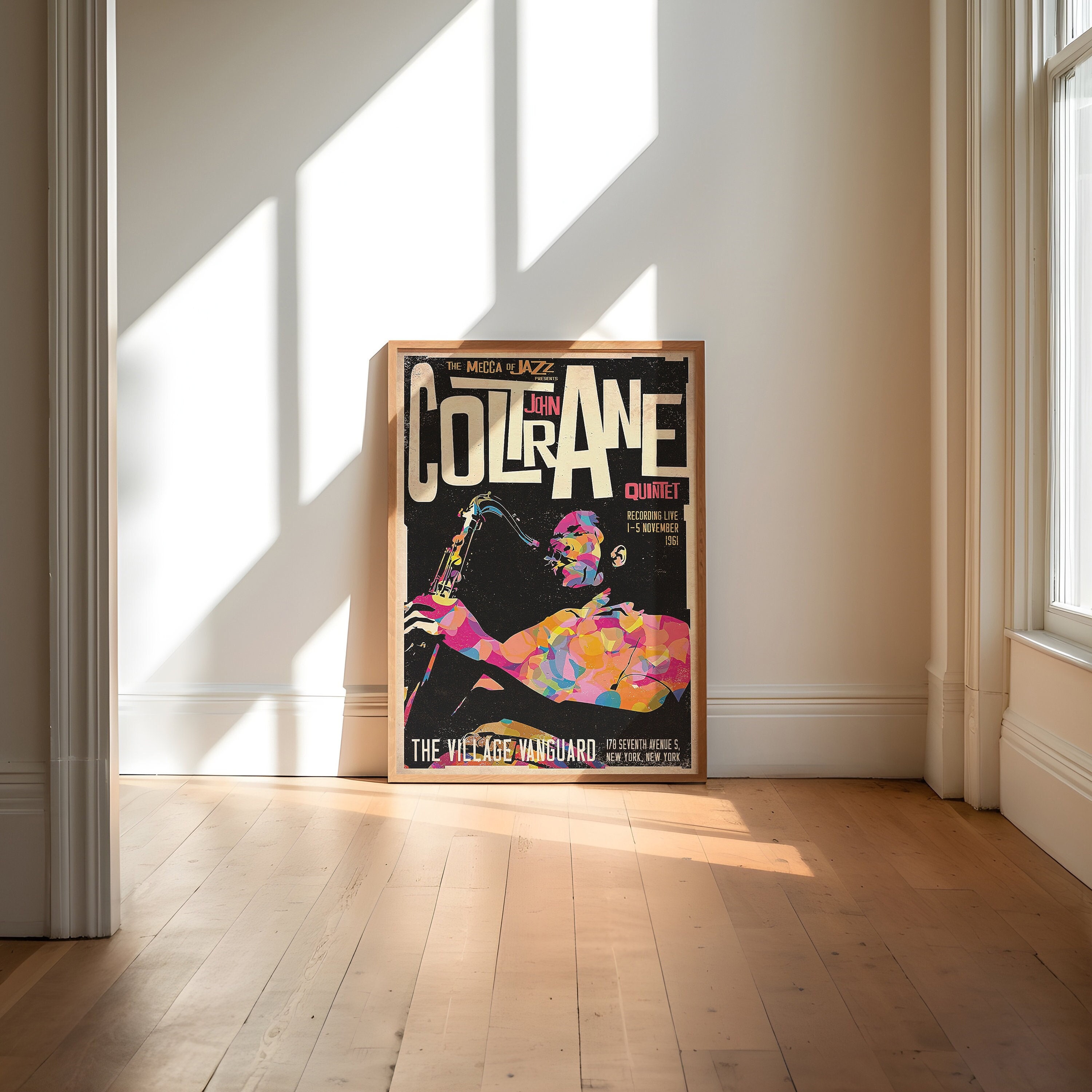 John Coltrane Jazz Concert Poster: Vintage New York Print, Framed ...