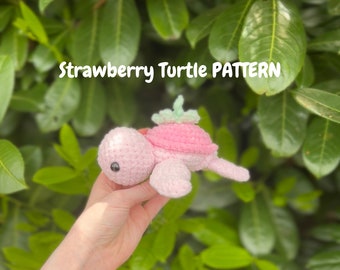 Crochet Mini Strawberry Turtle Pattern PDF Download Beginner Friendly ...