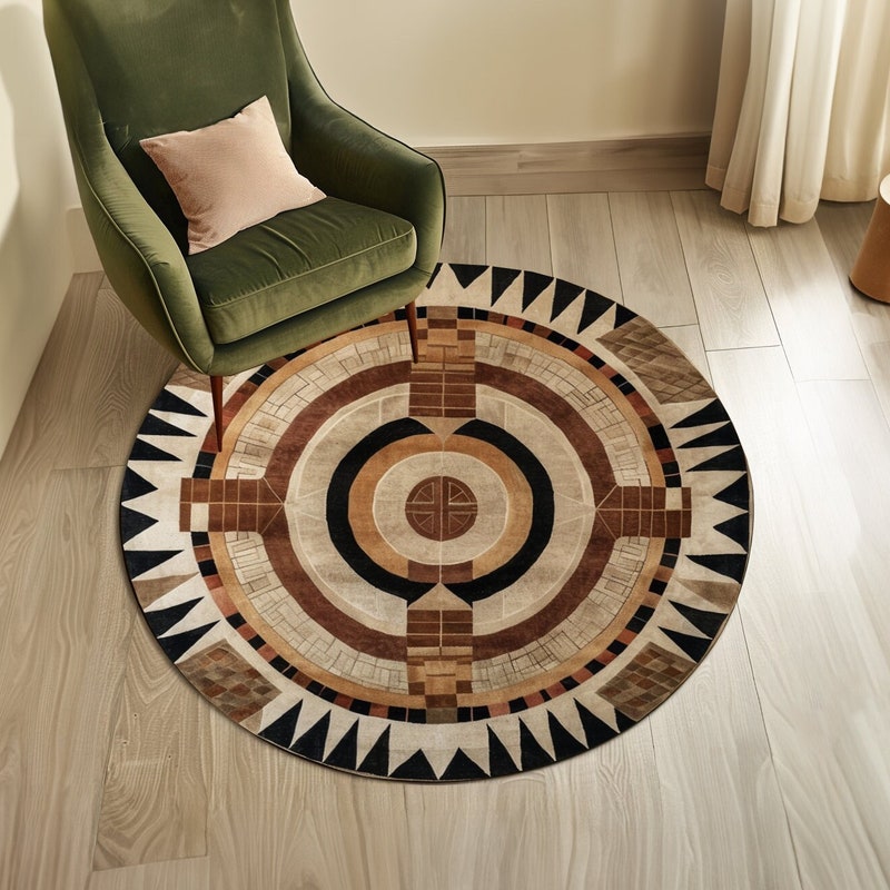 Bohemian Round Rug - Etsy