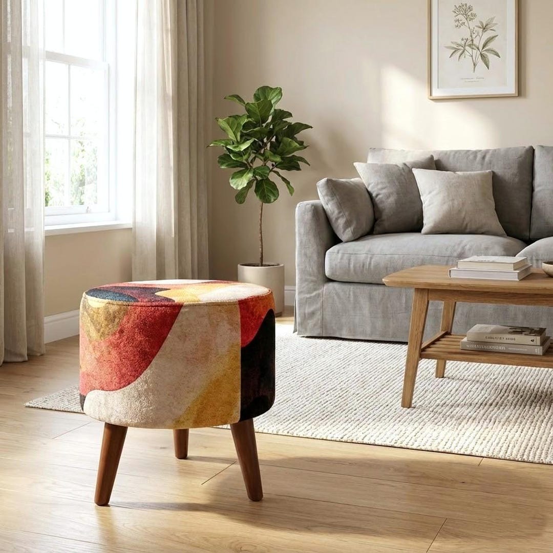 Modern Design Pouf, Luxury Footstool, Elegant Footrest, Ottoman Piano ...
