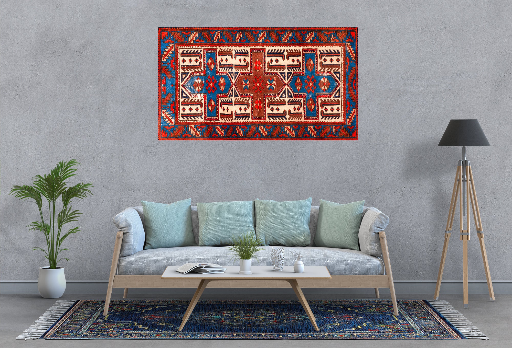 Turkish Rug Pattern, Kilim Canvas, Retro Pattern Canvas, Printed Canvas ...