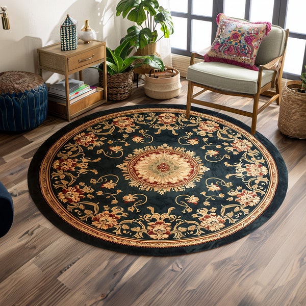 Large Round Rug - Etsy