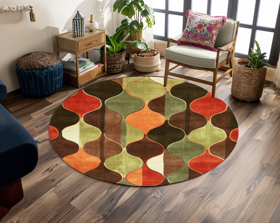 Rugs for Living Room, Trellis Rug, Circle Rug, Ideal for High Traffic ...