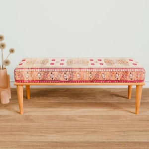 Blush Pink Color Bench, Bedroom Bench, Hallway Bench, Decorative Bench ...