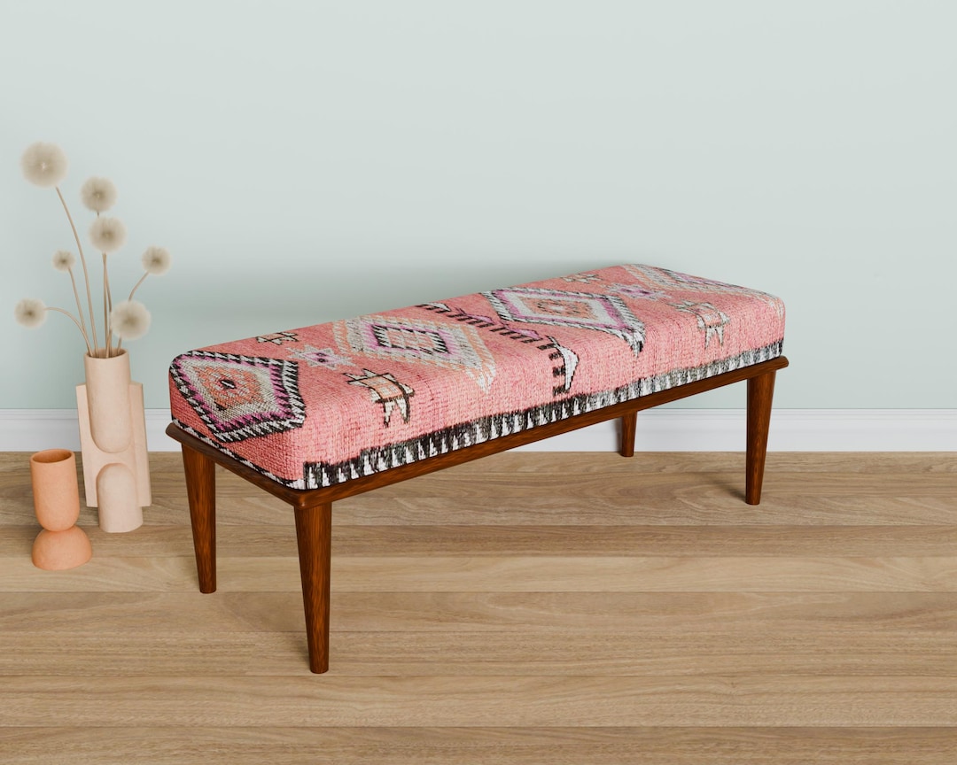 Purse Bench, Pink Upholstered Bench, Entryway Bench, End of Bed Bench ...