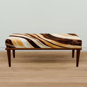 Abstract Design Bench, Handmade Ottoman Bench, Modern Home Bench, Retro ...