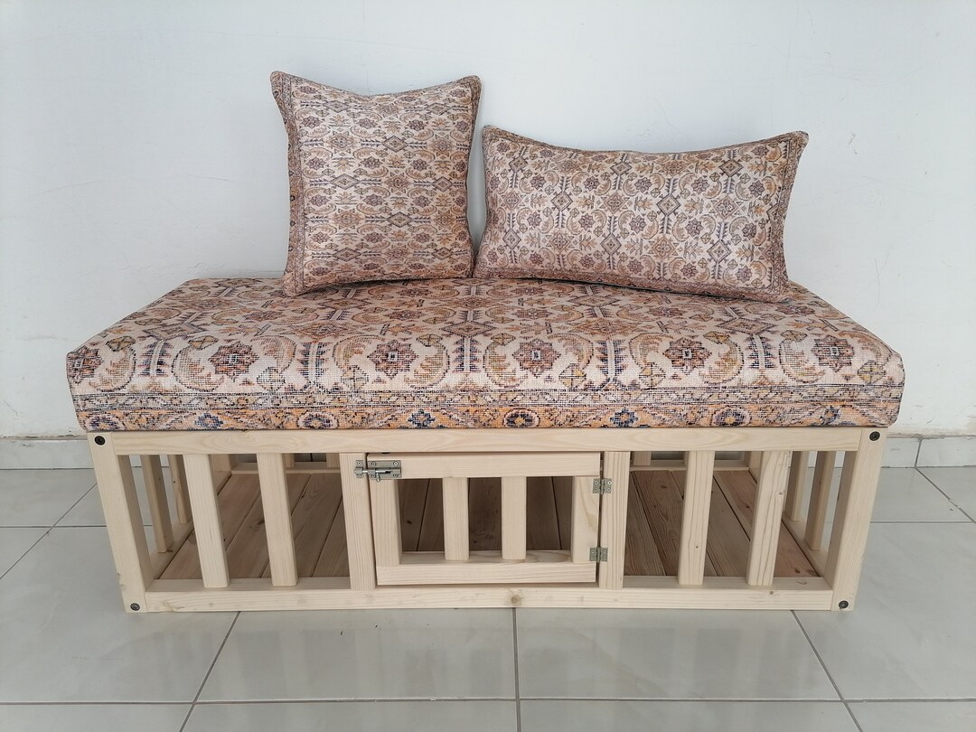 End of Bed Bench, Cat Sleeping Bench, Pet House Bench, Upholstered ...