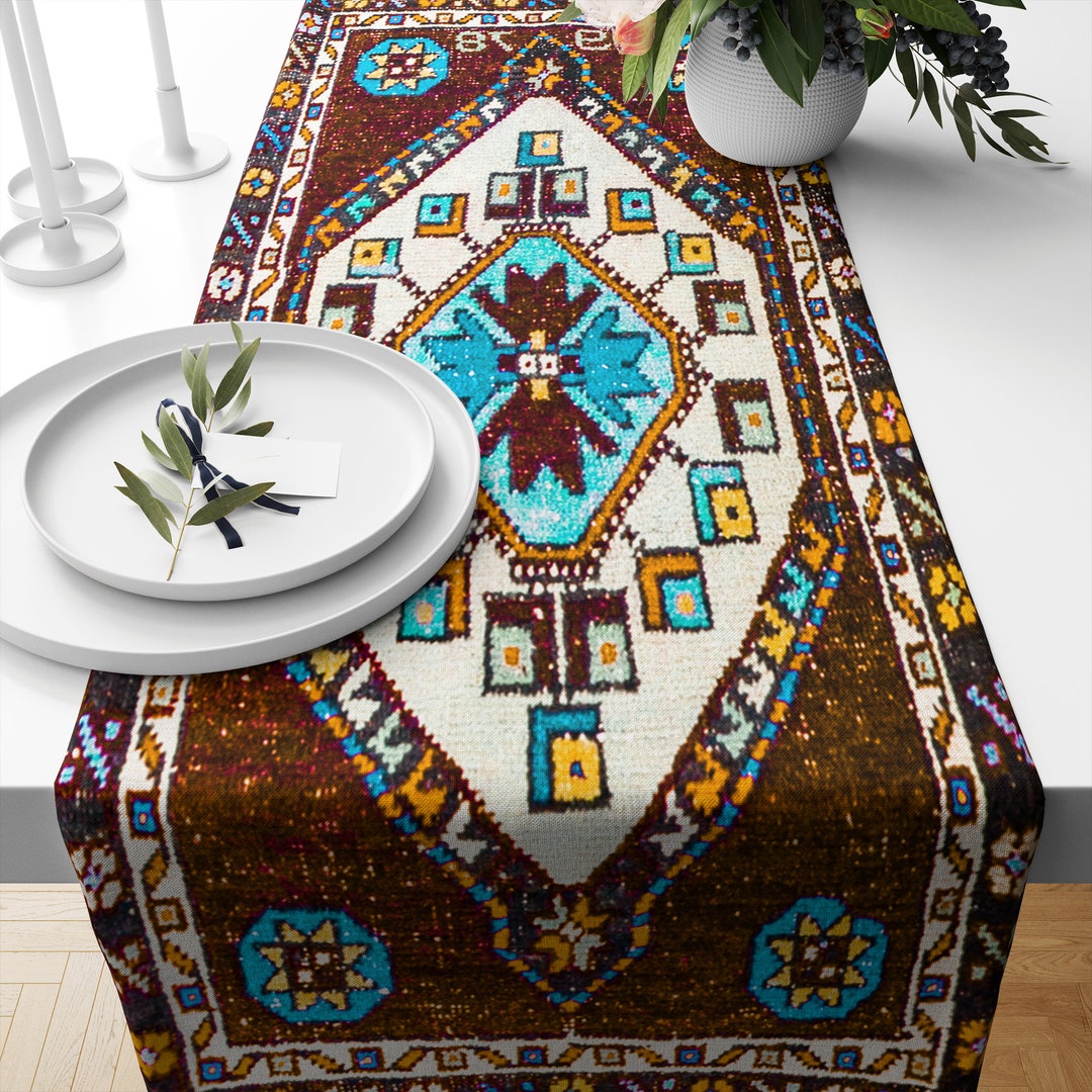 Vintage Vibes, Dining Table Runner, Chenille Runner, Coffee Table ...