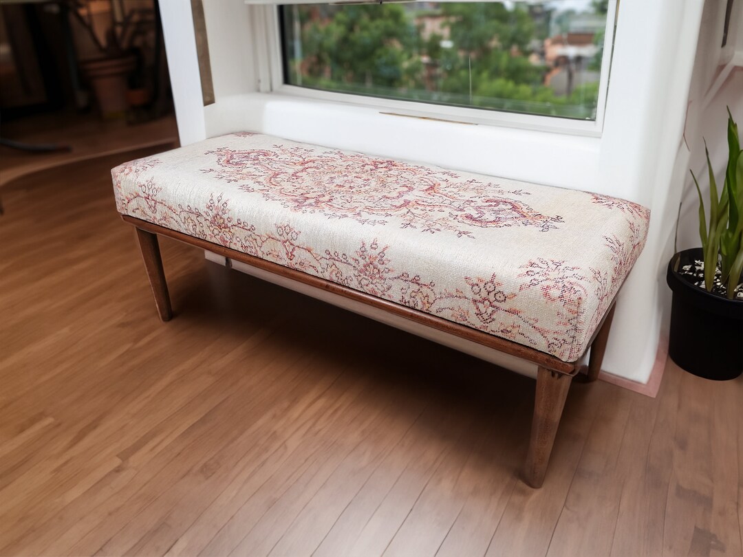 Bohemian Bench, Dining Room Bench, Oriental Print Bench, Handmade Bench ...