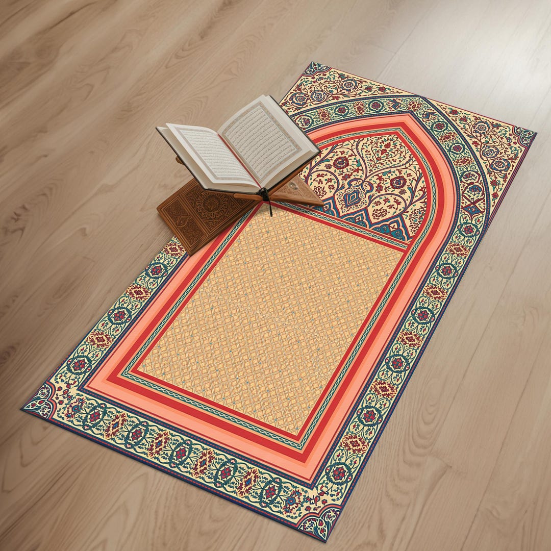 Mosque Style Prayer Mat, Soft Velvet Islamic Home Gift Prayer Rug ...