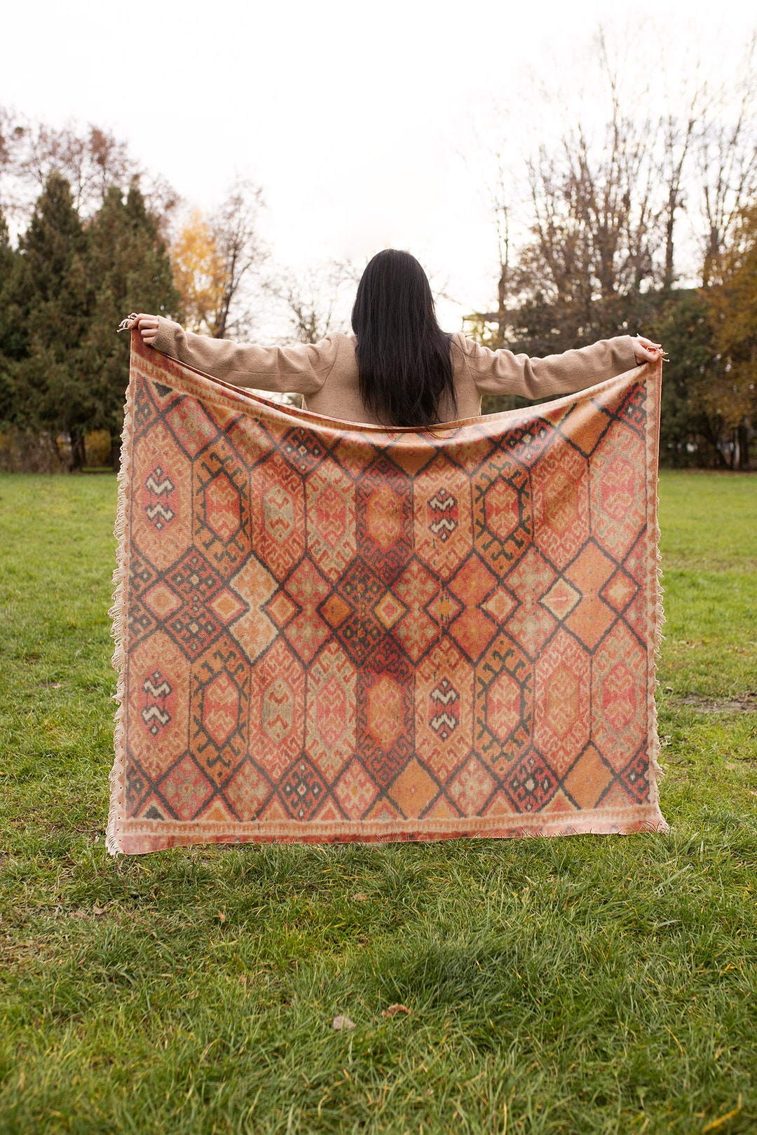 Cozy Blanket, Kilim Pattern Blanket, One-of-a-kind Blanket, Soft ...