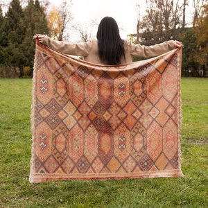 Cozy Blanket, Kilim Pattern Blanket, One-of-a-kind Blanket, Soft ...