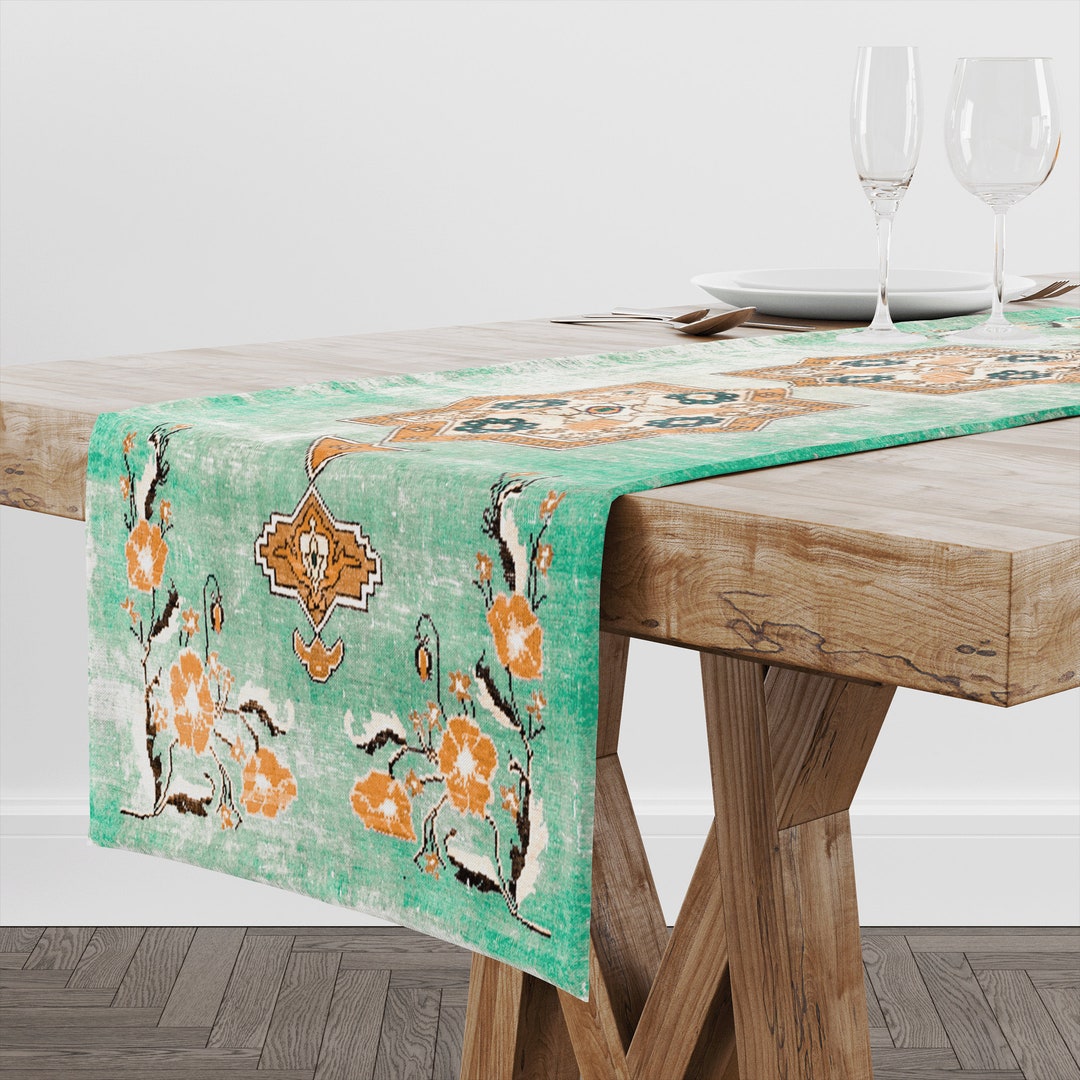 Boho Table Runner, Homespun Handwoven Design Table Scarf, Chic Kitchen ...