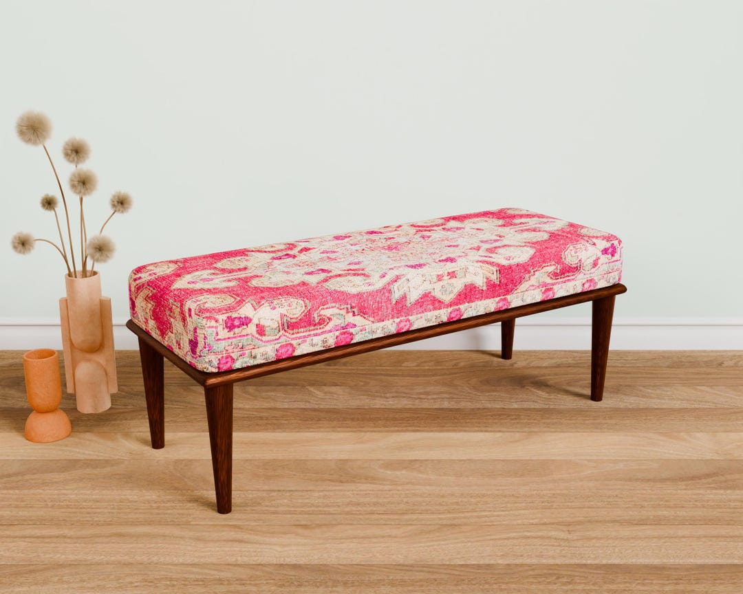 Pink Decorative Bench, Mudroom Bench, Shoe Bench, Sitting Bench ...