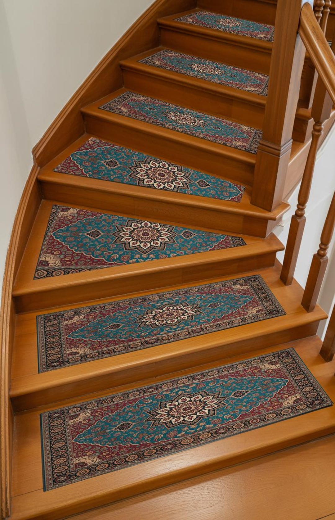 Boho Harmony Step Rug, Soft Washable Carpet for Stairways, Turkish ...