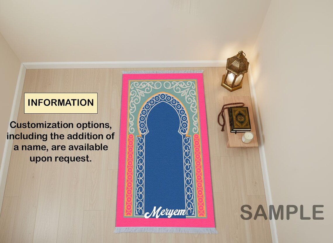 Personalized Islamic Prayer Mat, Velvet Islamic Prayer Rug Gift ...